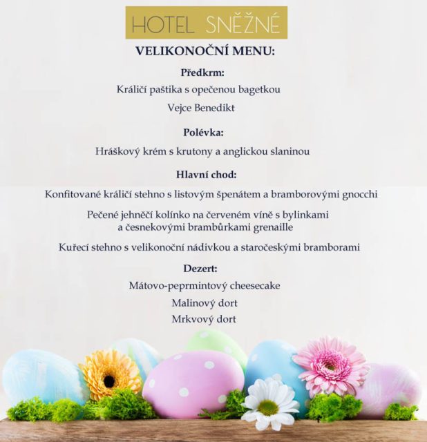 velikonoční menu - Hotel Sněžné